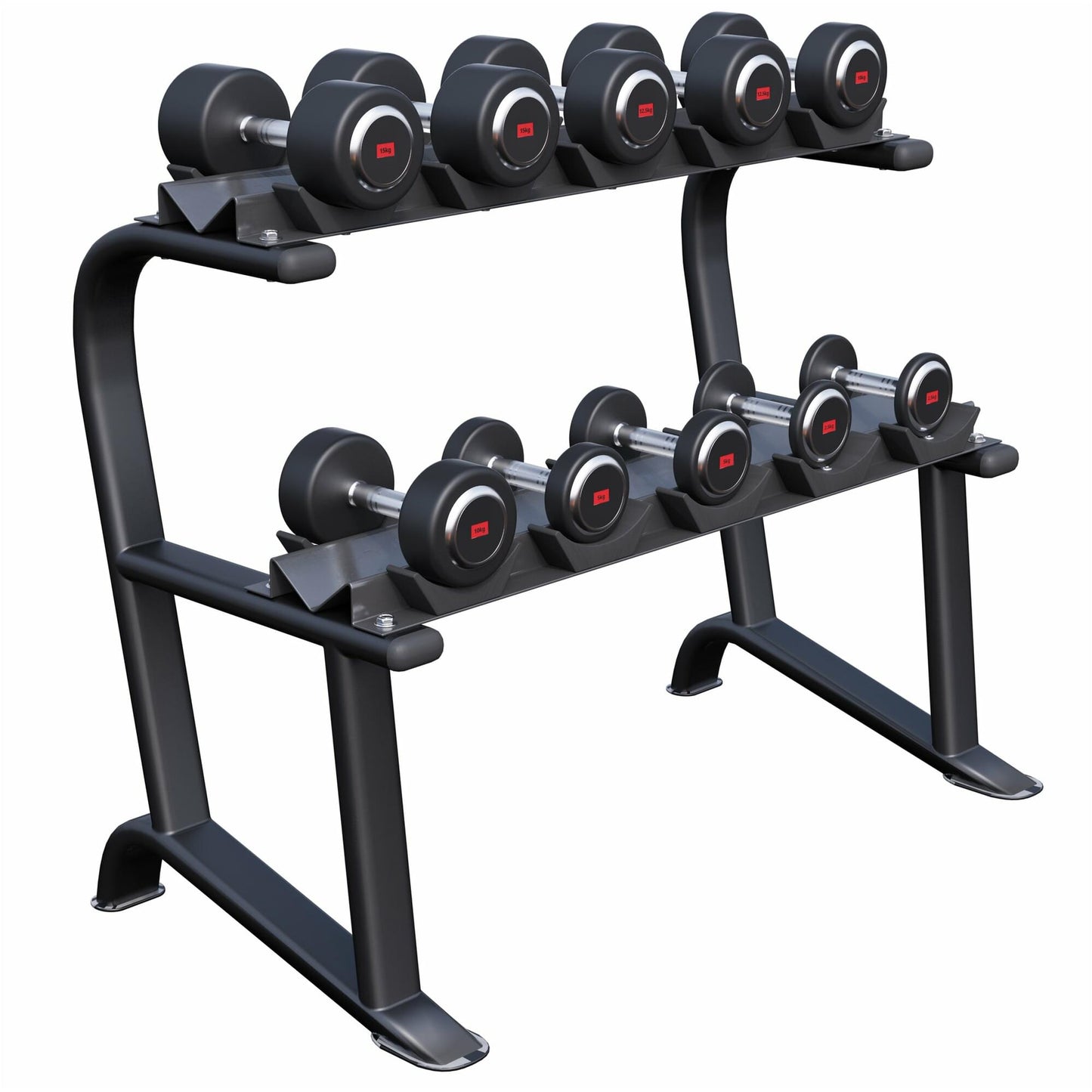 Rack de rangement avec set d'haltères pro en caoutchouc 90 KG – Gorilla ...